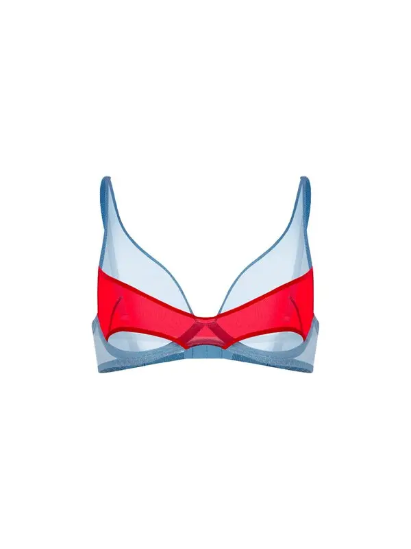 ZHILYOVA Blue / Red Asteria Ash Blue Bra