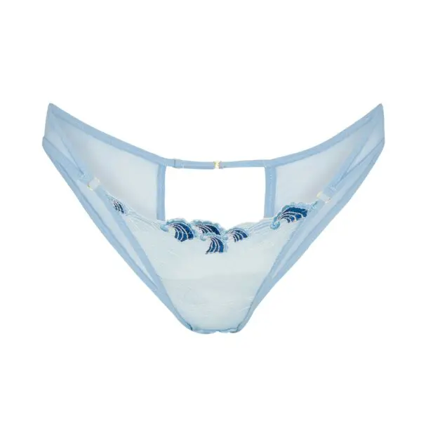 EMPRESS MIMI Siren Song Embroidered Tanga - Blue
