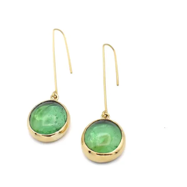 LALA SALAMA Glass Droplet Earrings - Green