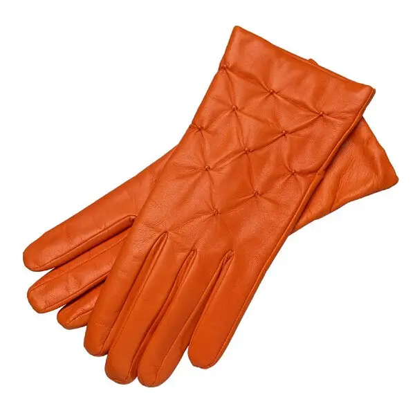 1861 GLOVE MANUFACTORY Firenze Nappa Leather Gloves - Orange