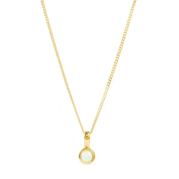 CHARLOTTE'S WEB JEWELLERY October Birthstone Charm Necklace Opal - Gold