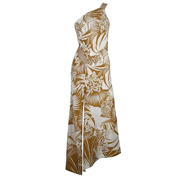 ME & THEE Yellow / Gold Poetic Justice Tropical Print Dress - Yellow/gold