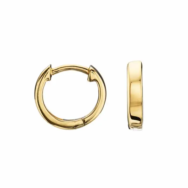 LILY & ROO Small Plain Gold Huggie Hoop Earrings - Silver