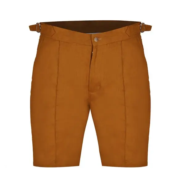 DAVID WEJ Hugo Linen Short With Side Adjuster Mustard - Yellow