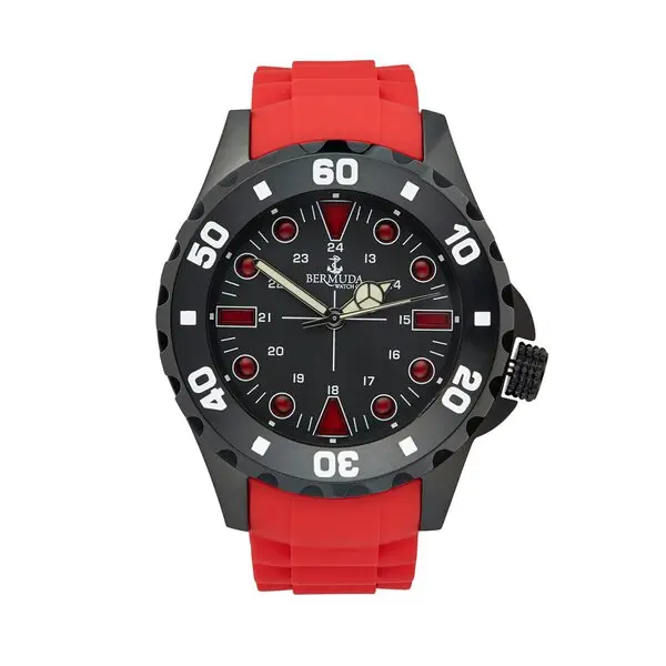 BERMUDA WATCH COMPANY Bermuda Watch Co Shelly Bay Smart Light & Black Watch - Red
