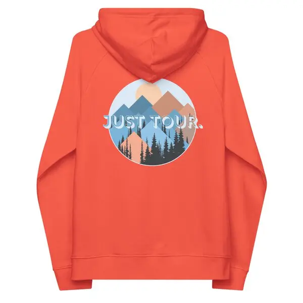 ANCHOR & CREW Burnt Just Tour. Seeker Organic Cotton Raglan Hoodie - Orange