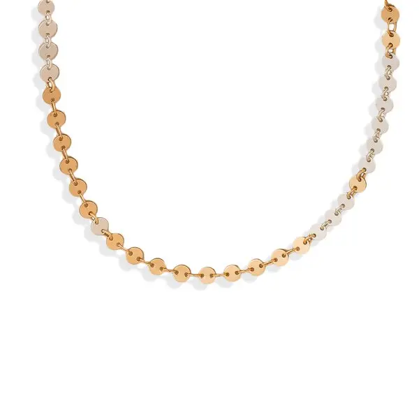 KATE KOEL Gold / Silver Two Tone Confetti Shimmer Necklace Gold Filled And Sterling Silver Layering Chain - Gold/silver