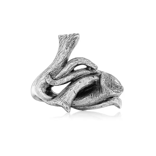 UNALOE Sterling Calla Lily Statet Ring – Handmade Sculptural Botanical Jewelry - Silver