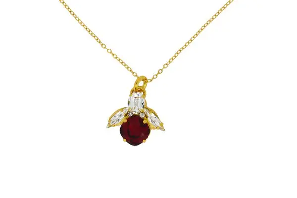 VICKISARGE The Bee Necklace In Gold Long - Red
