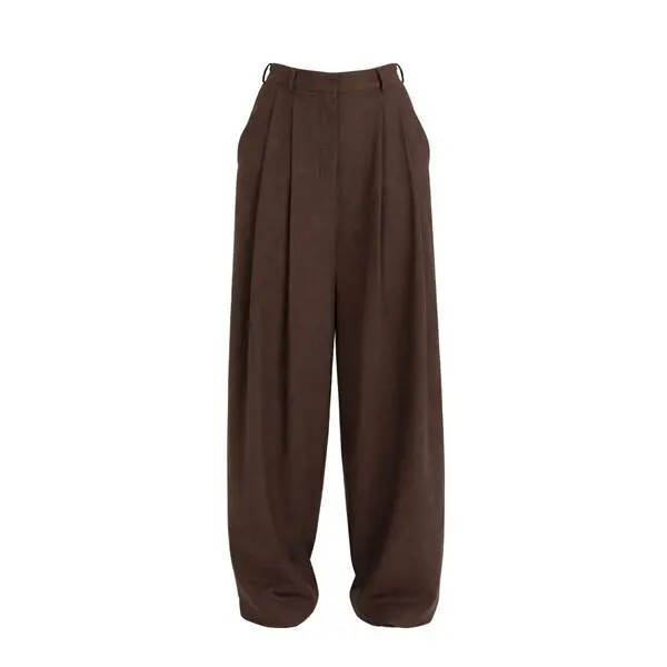 LOOM ARCHIVES Loom Tailored Barrel Leg Trousers - Brown