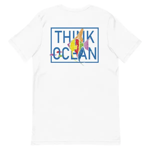 ANCHOR & CREW Think Ocean Fish Fluorescence Cotton Embroidered T-shirt - White