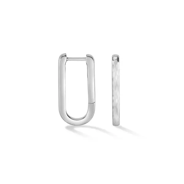 DOWER & HALL Medium Nomad Link Huggie Hoops - Silver