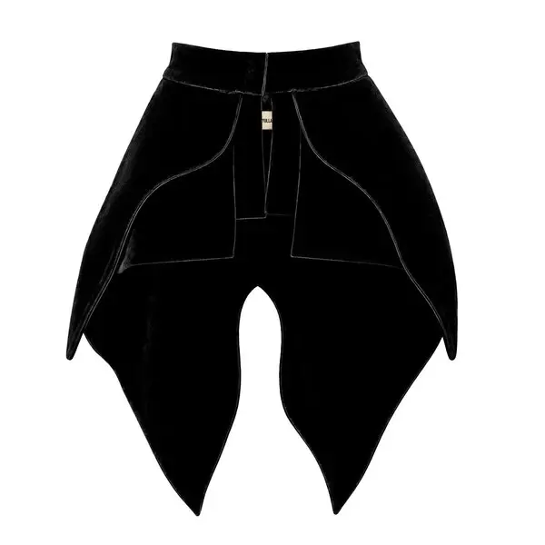 JULIA ALLERT Sculpted Velvet Peplum Belt - Black