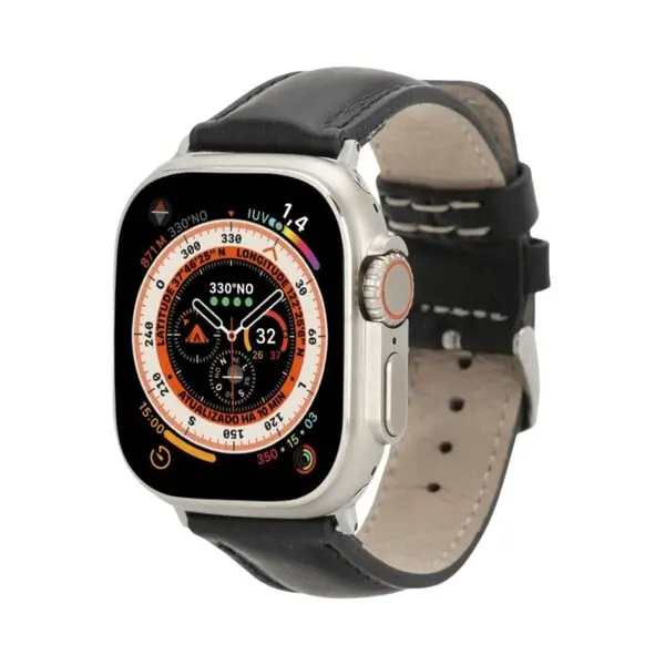 LEATHERE Apple Watch Leather Strap Boston - Black
