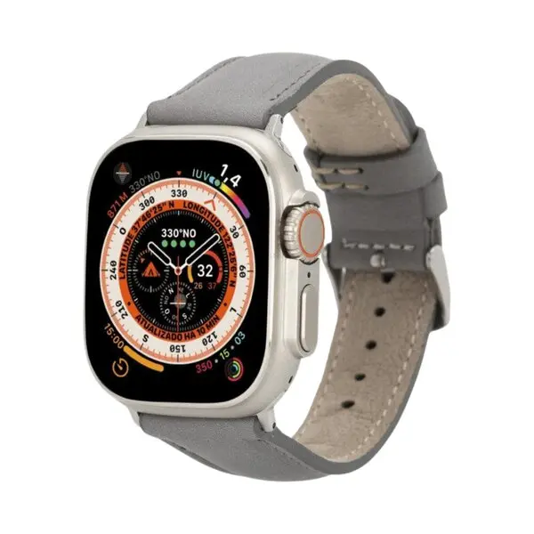 LEATHERE Apple Watch Leather Strap Boston - Grey