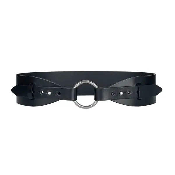 HAUTE CUIR Haela Waist Leather Belt - Black