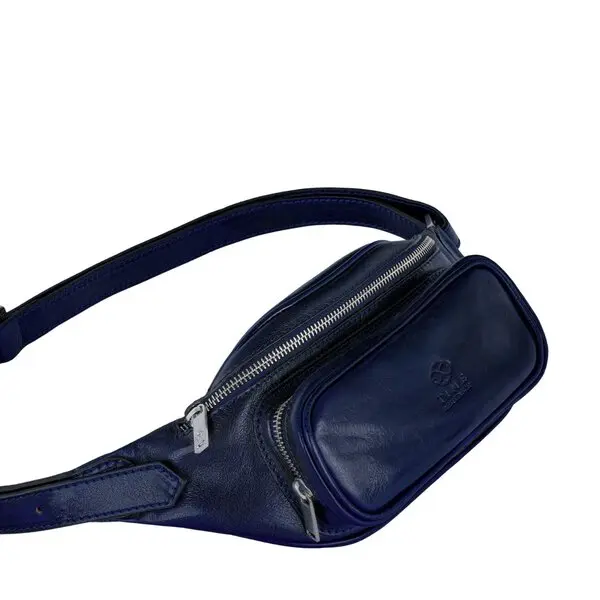 TIME RESISTANCE Italian Leather Sling Bag