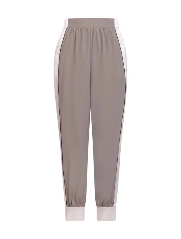 HELENE GALWAS Kiana Loose Fitted Silk Trousers - Black/white/grey