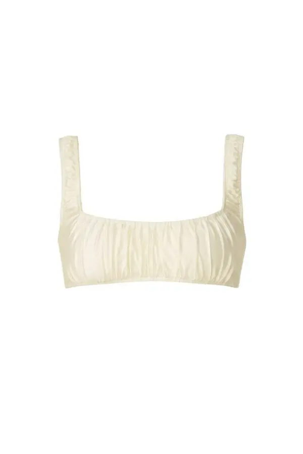 MONTCE Neutrals Cream Silkie Zoe Bikini Top - White