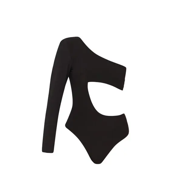 LIA ARAM Cutout Bustier Bodysuit - Black