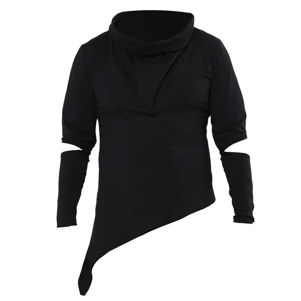 METAMORPHOZA S Scarf Neck Top With Sleeve Cutouts - Black