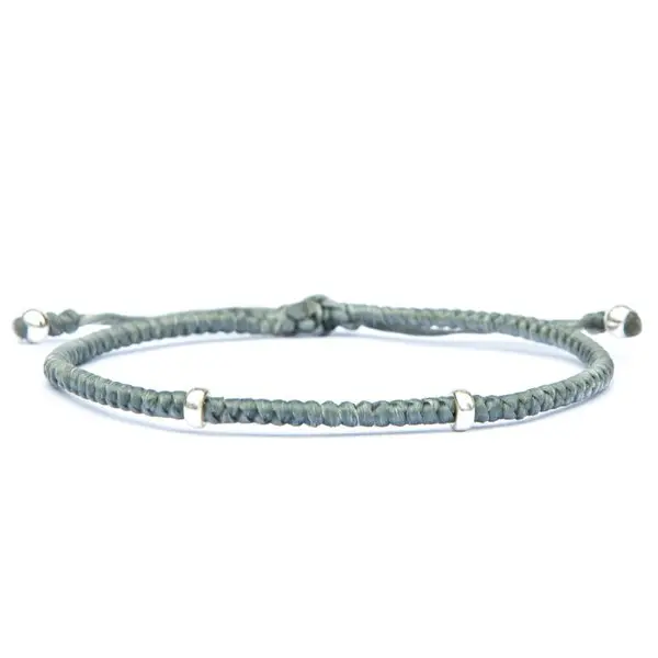 HARBOUR UK Equilibrium Silver Rope Bracelet - Grey