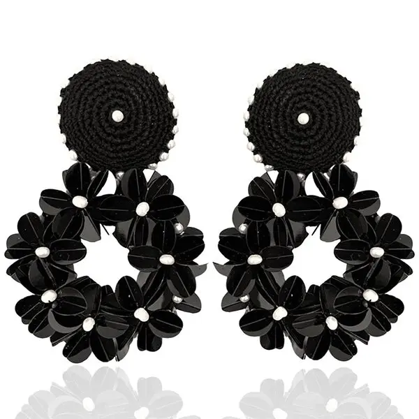 PINAR OZEVLAT Petite Yasmine Hoops - Black