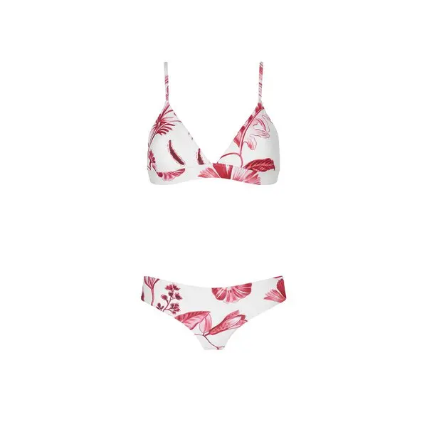 AGUACLARA Rouge Fixed Triangle Top Hipster Bottom - Red