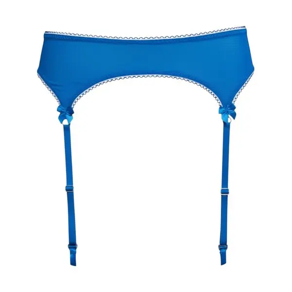 THE COOLGIRL NYC Jane Garter Belt In Mesh - Blue