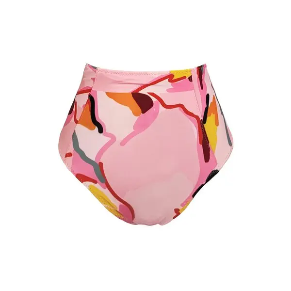 JESSIE ZHAO NEW YORK Aurora Bloom High Waisted Bikini Bottom - Pink