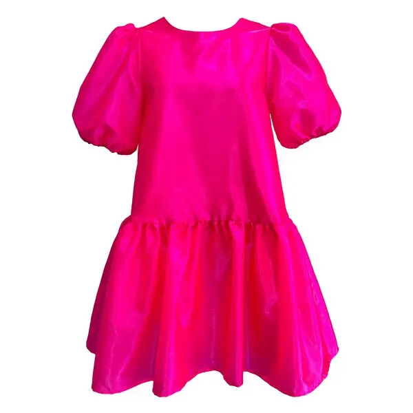 BLAISE LONDON The Blaise Mini Dress With Puff Sleeves Cerise - Pink