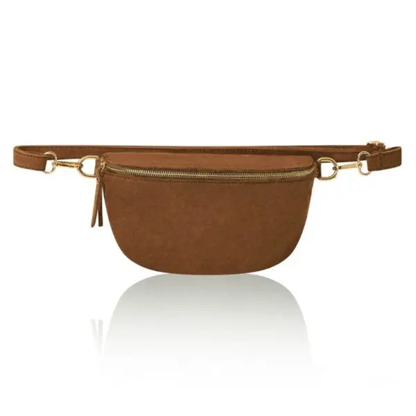 BETSY & FLOSS Rivoli Suede Crossbody & Waist Bag In Tan - Brown