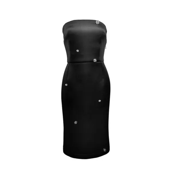 LAURA DAILI Neutrals Crystal Orbit Dress - Black