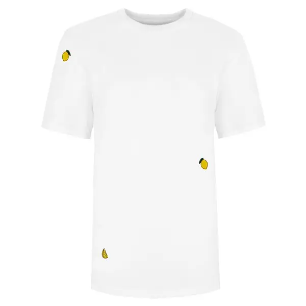 INGMARSON Lemon Embroidered Organic Cotton T-shirt - White