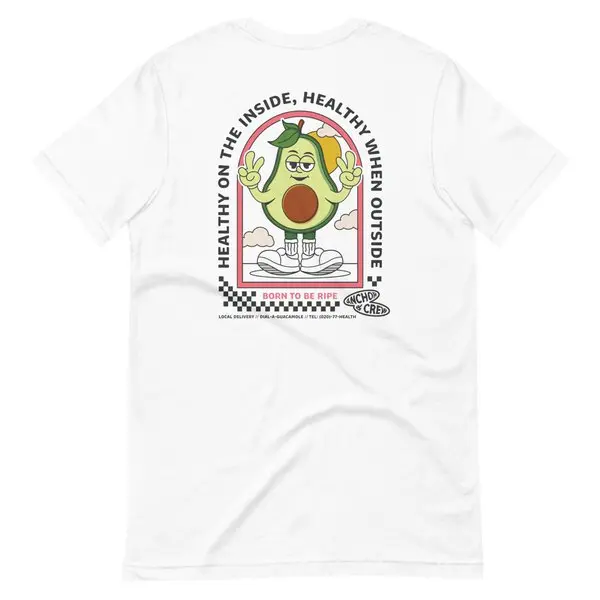ANCHOR & CREW Ripe Avocado Dial-a-local Organic Cotton T-shirt - White