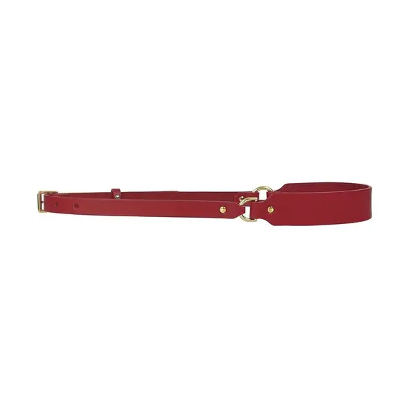 HAUTE CUIR Slim Leather Harness Belt - Red
