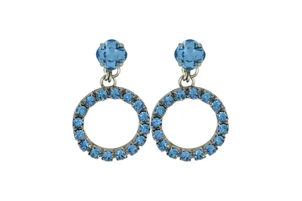 VICKISARGE The Small Hoop Earrings In Platinum Pierced - Blue