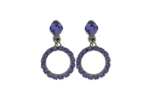 VICKISARGE The Small Hoop Earrings In Platinum Pierced - Purple