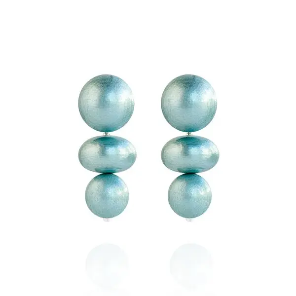 SAULE LABEL Nola Earrings In Aqua - Blue