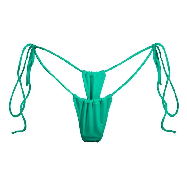 MINIMALE ANIMALE Sanctuary Tassel Thong Bikini Bottom Jungle - Green