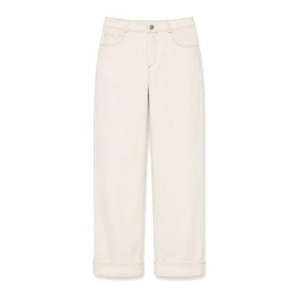 Carmen Says Agenda Cream Denim Trousers - White