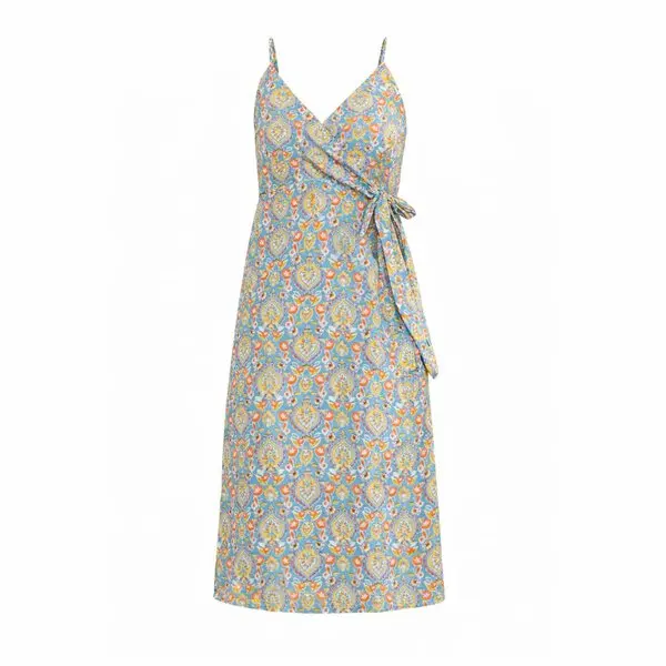HOUSE OF GL Oraya Cotton Side-tie Midi Dress - Orange