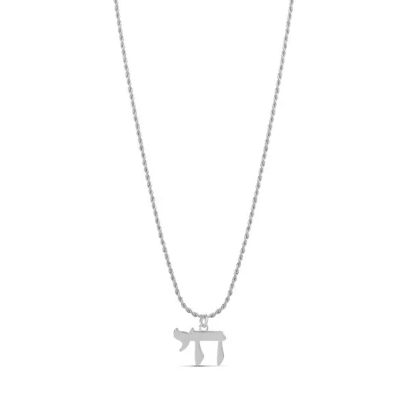 SHYMI Chai On A Rope Chain Necklace - Silver