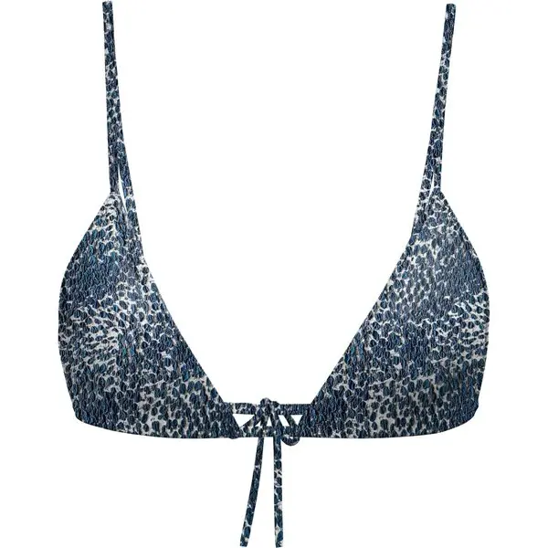 BLACKBOUGH SWIM Cynthia Triangle Top / Snow Leopard Jacquard - Blue