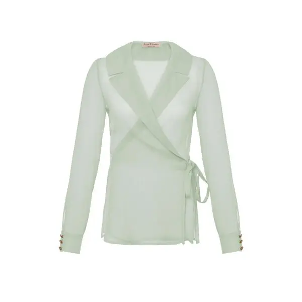 ANSE VICTORIN Eva Silk Blouse Mint - Green