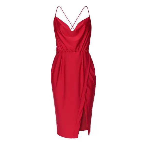 AGGI BY HALEWSKI Kim Midi Dress - Red