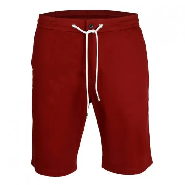 DAVID WEJ Plain Drawstring Shorts – Rust - Beige