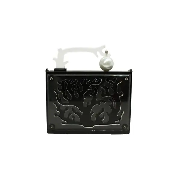 GISSA BICALHO Acrylic Handmade Bag Clutch Coral Branch - Black