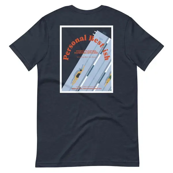 ANCHOR & CREW Navy Personal Best-ish Swimming League Organic Cotton T-shirt - Blue