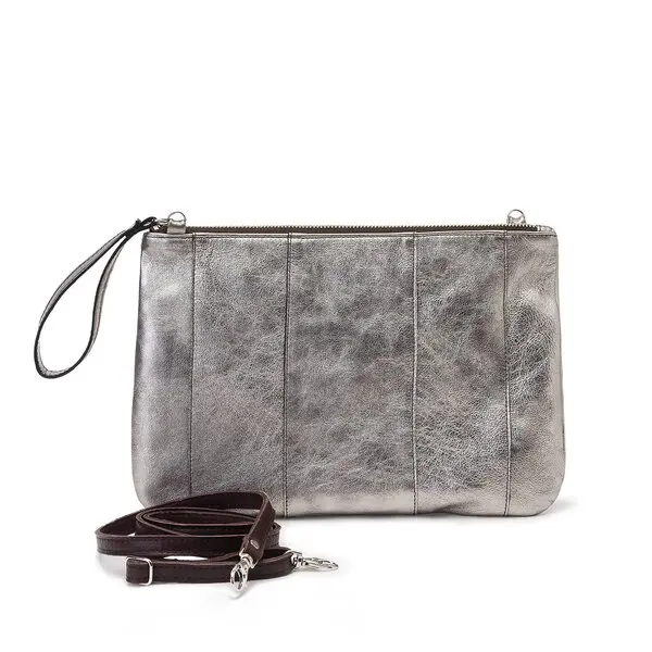 JUAN-JO Leather Clutch Glam - Silver